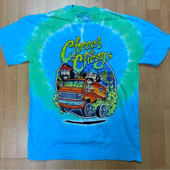 Liquid Blue | Shirts | Cheech Chong Smoking Van Mens Tie Dye Shirt ...